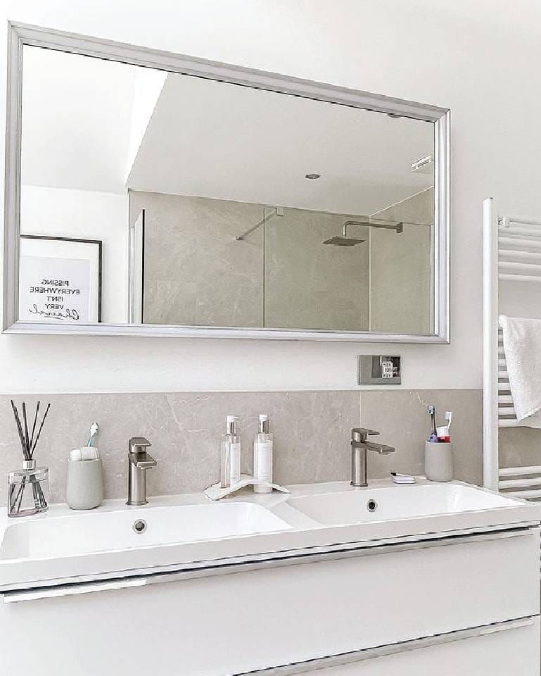 brushed nickel bathroom brassware | Big Bathroom Inspiration